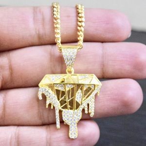 JewelryHq | Accessories | 4k Gold Lab Diamond Dripping Diamond Charm ...
